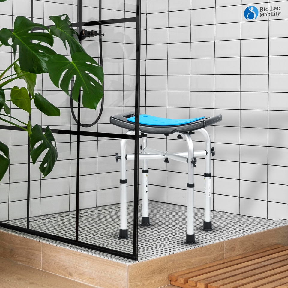 New Adjustable Shower Bath Chair Backrest Seat Stool with Armrest ...