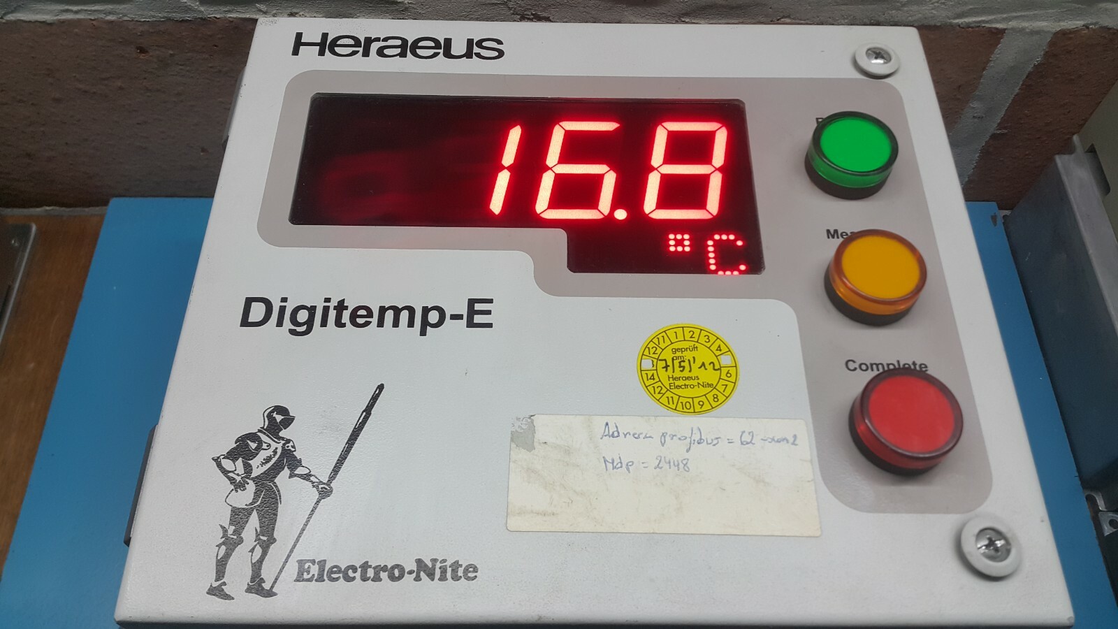 Heraeus Electro-Nite Digitemp-E DTE II Temperature Controller Display ...