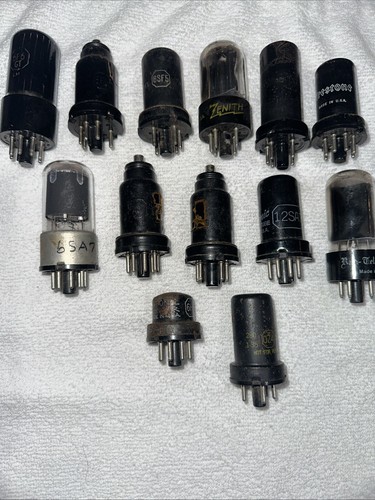 Lot of 13 Vintage Radio tubes-All Test GOOD, 5Z4, 12SA7, 6SK7, 6H6 Tube ...