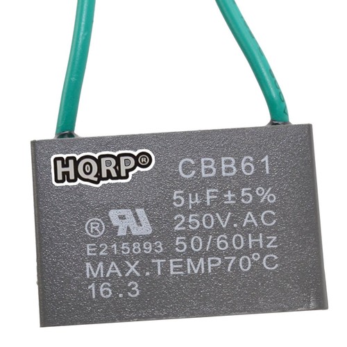 Motor Ceiling Fan Capacitor CBB61 5uf 2-Wire Replacement Rated Voltage ...