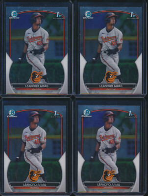 Lot of (4) LEANDRO ARIAS 1st 2023 Bowman Chrome Prospects ORIOLES ...