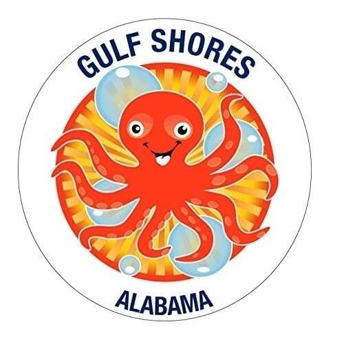 Gulf Shores Alabama Souvenir 4 Inch Vinyl Decal Sticker Octopus Design ...
