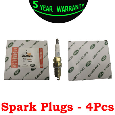 4 PC LR005253 SPARK PLUG FOR LAND ROVER RANGE ROVER RR SPORT LR3 4.4 4. ...