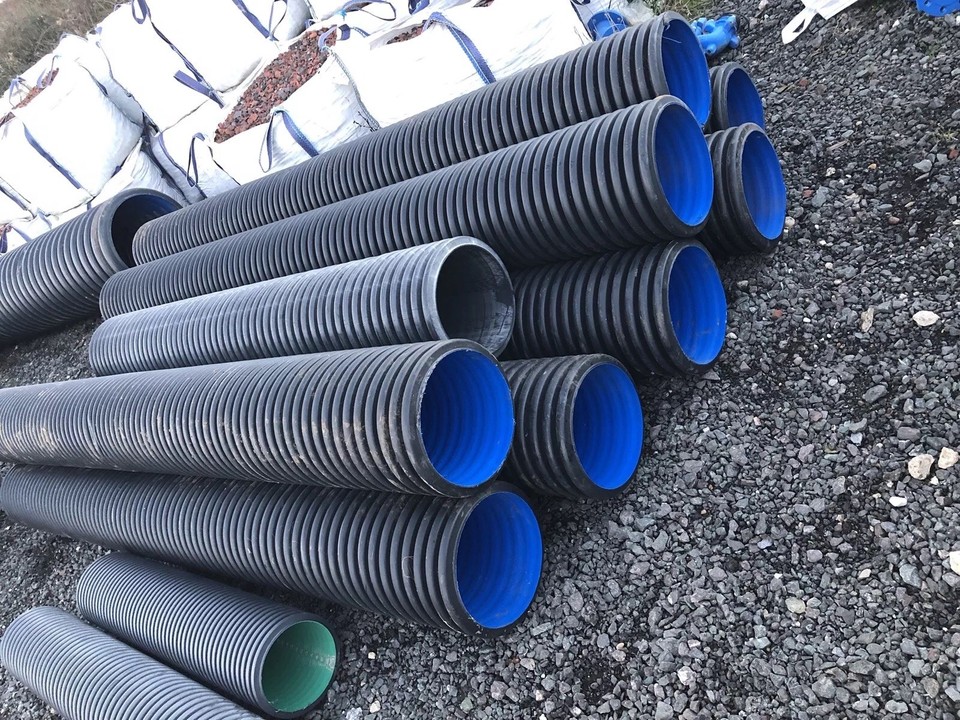600mm Twin Wall plastic Drainage Pipe duct twinwall water culvert drain ...