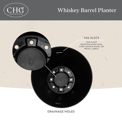 Classic Home and Garden Whiskey Resin Flower Pot Barrel | eBay
