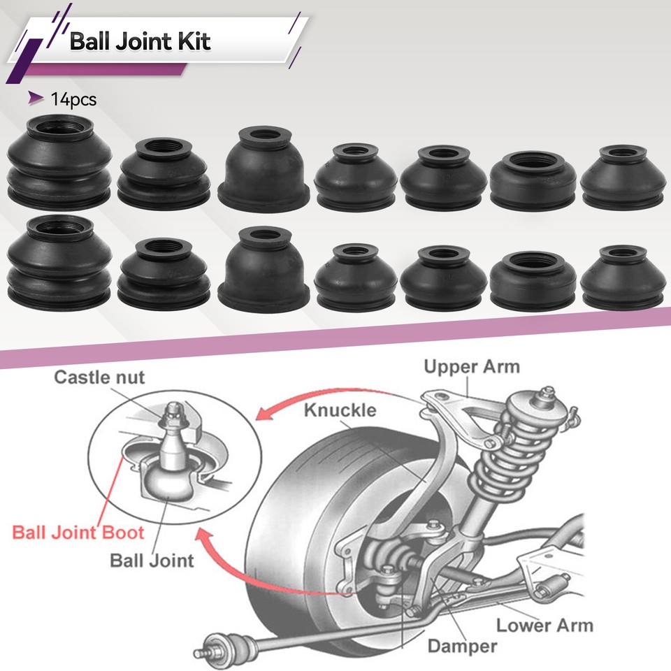 14X Universal Rubber Ball Joint Rubber Dust Boot Cover Track Rod End ...