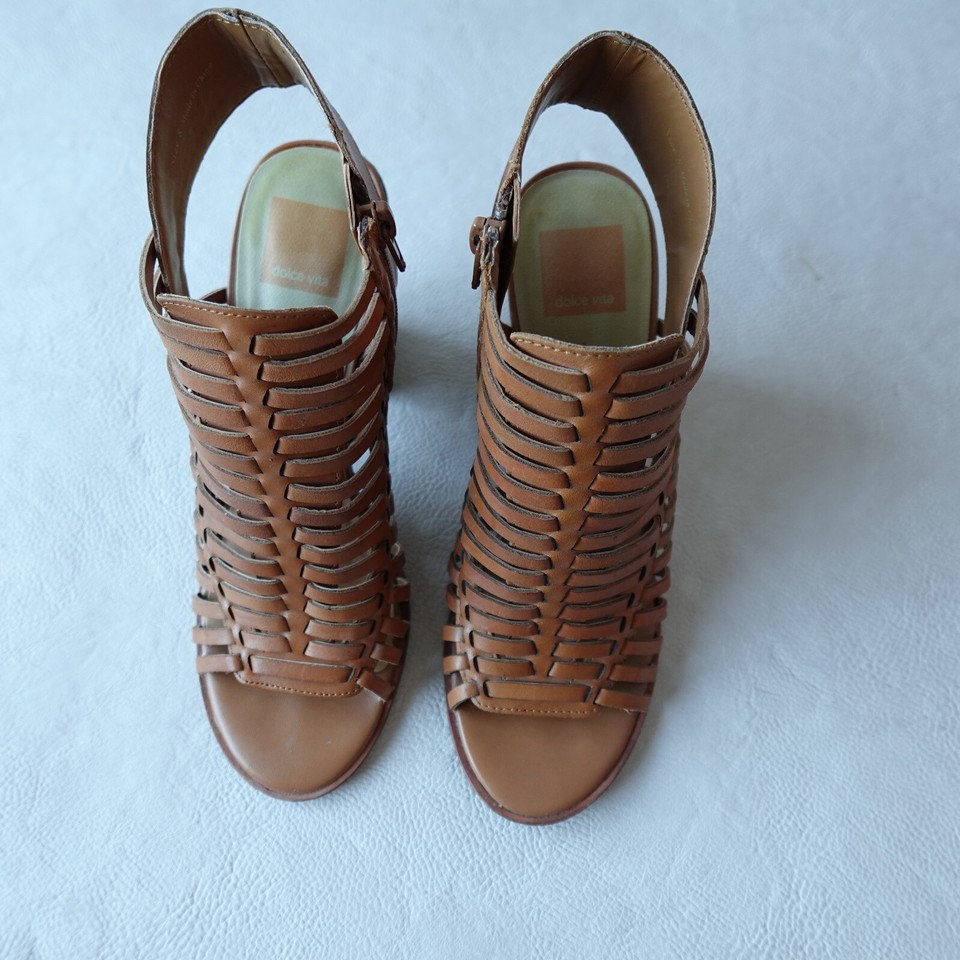Dolce Vita Sandels Gladiator Brown Leather Woven Size 8 | eBay