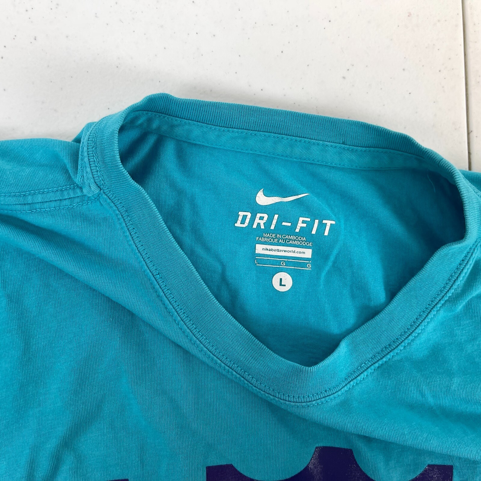 Nike LeBron James Crown Logo Dri Fit T Shirt Aqua Blu… - Gem