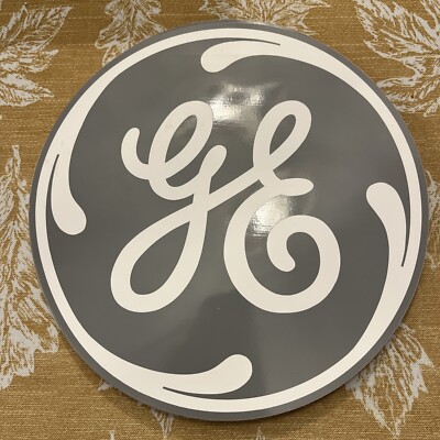 General Electric GE “Meatball”Logo Sticker Gray 9” Round Collectible ...