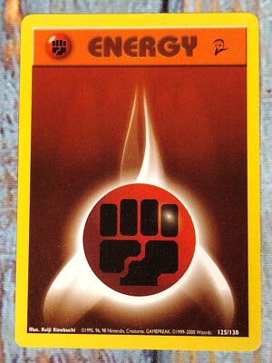 Pokemon Card FIGHTING ENERGY 125/130 ENERGY Base Set 2 2000 | eBay