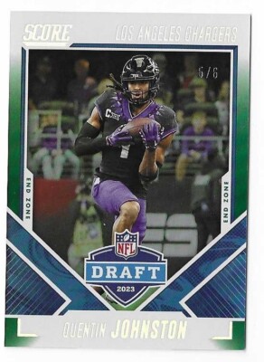 2023 Score #7 Quentin Johnston NFL Draft Green End Zone Parallel 5/6 ...