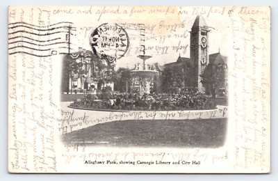 1905 Carnegie Library & City Hall Allegheny Park Pittsburgh PA Postcard ...