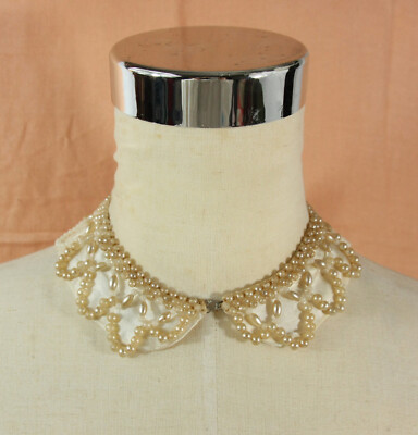 Vintage Fancy Faux Pearl Loop Beaded Satin Collar Choker 1950s ...