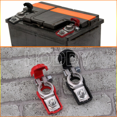 2x Battery Clamps Quick Release Battery Terminal Clamps Caravan Car Van ...