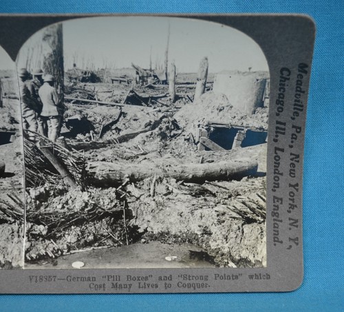 WW1 Stereoview Photo German Pill Boxes Which Cost Many Lives To Conquer ...