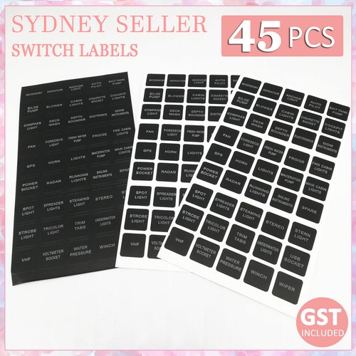 45X Rocker Switch Label Decal Circuit Fuse Marine Boat Instrument Panel ...
