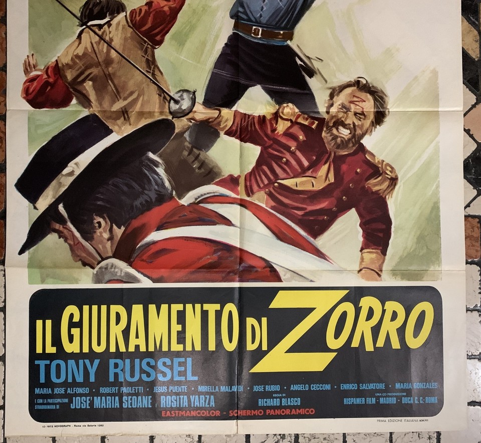 ORIGINAL ITALIAN MOVIE POSTER Behind the Mask of Zorro tony russel ...