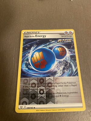 Reverse Holo Rapid Strike Energy 140/163 Uncommon Battle Styles Pokemon ...