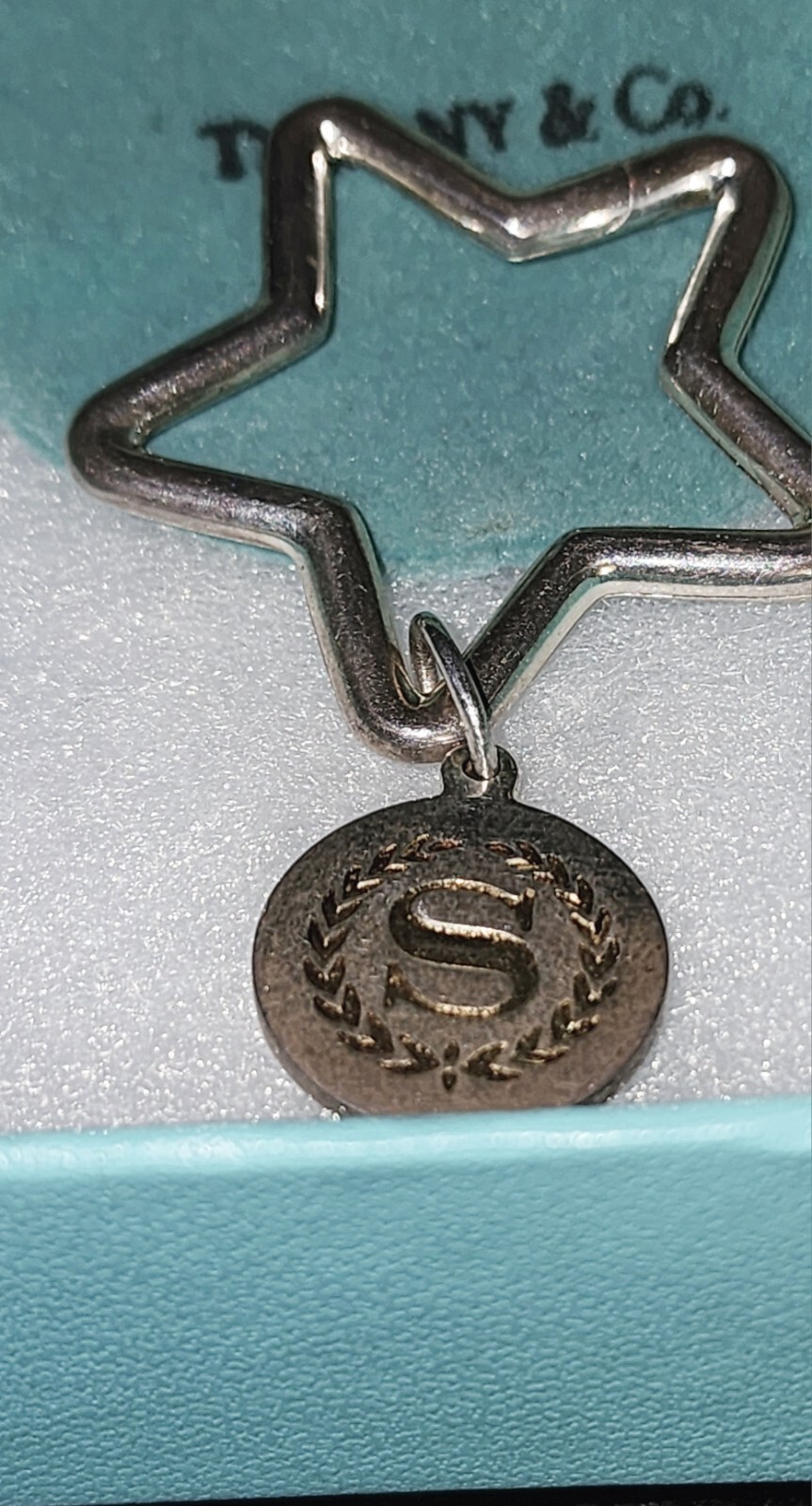 🌟Tiffany & Co. Sterling Silver Star Keychain and S Charm/Pendant W/Box ...