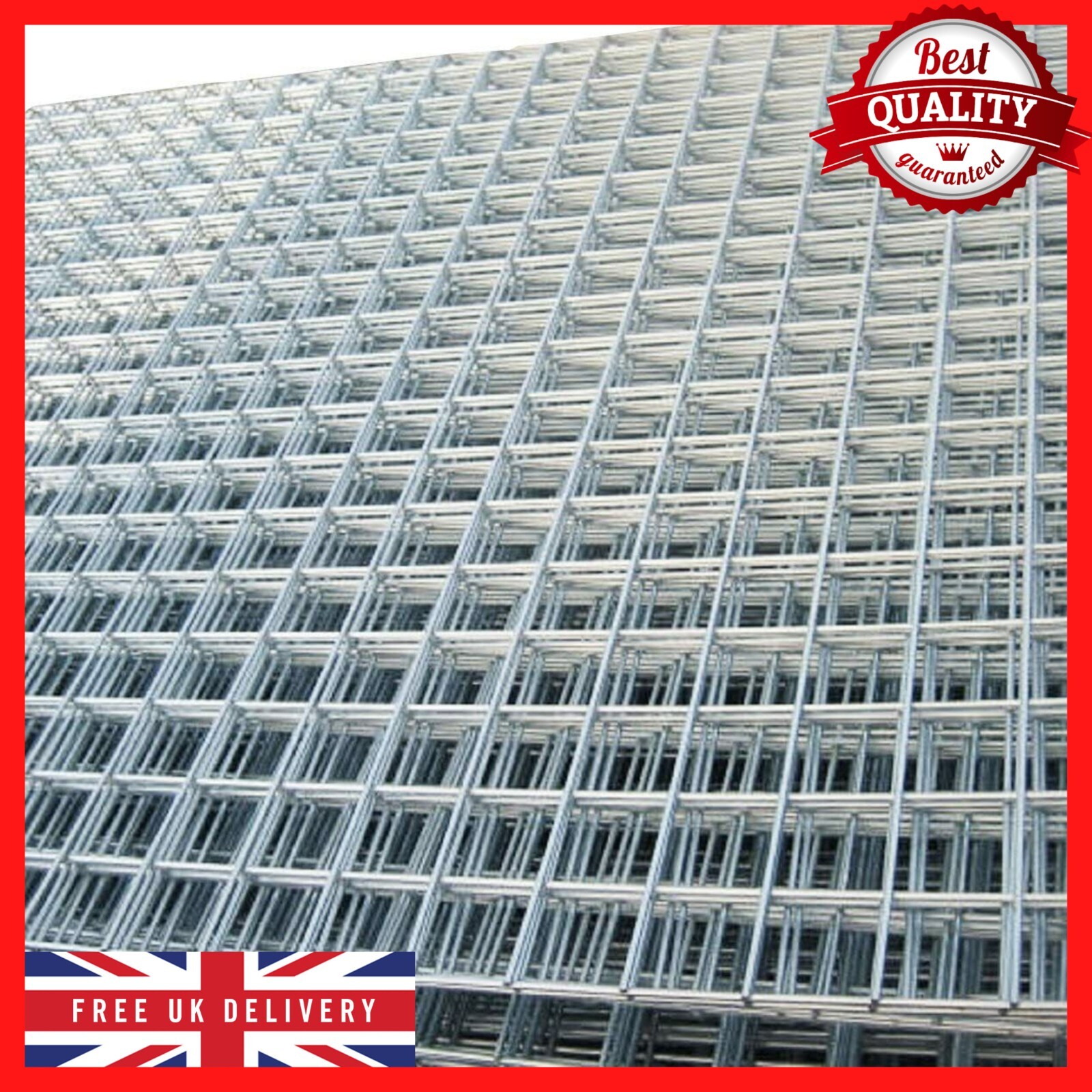 6 Sheets Security Fence Welded Mesh Safe Panels Galvanised Steel Wire ...