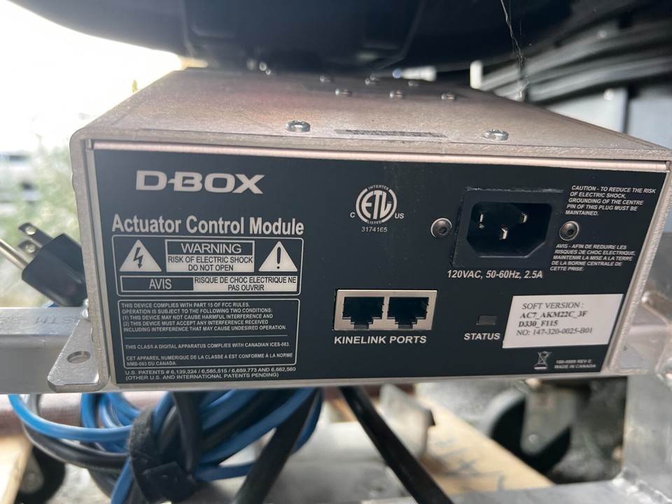 One D-Box motion simulation chair chassis. 3xGen1 actuators, ACM. Chair ...