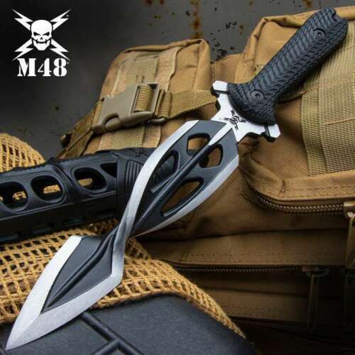 M48 Dual Edge 12" Tsunami Cyclone Tactical Fixed Blade Knife Dagger ...