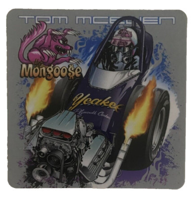 TOM MONGOOSE McEWEN NHRA DRAG RACING F/C WORLD CHAMPION DECAL STICKER ...