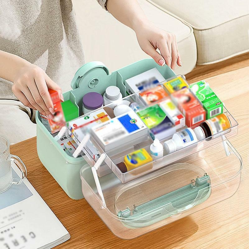 First Aid Kit Storage Box Medicine Box Folding Portable Family ...