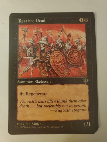 MTG Magic The Gathering Card Restless Dead Summon Skeletons Black ...