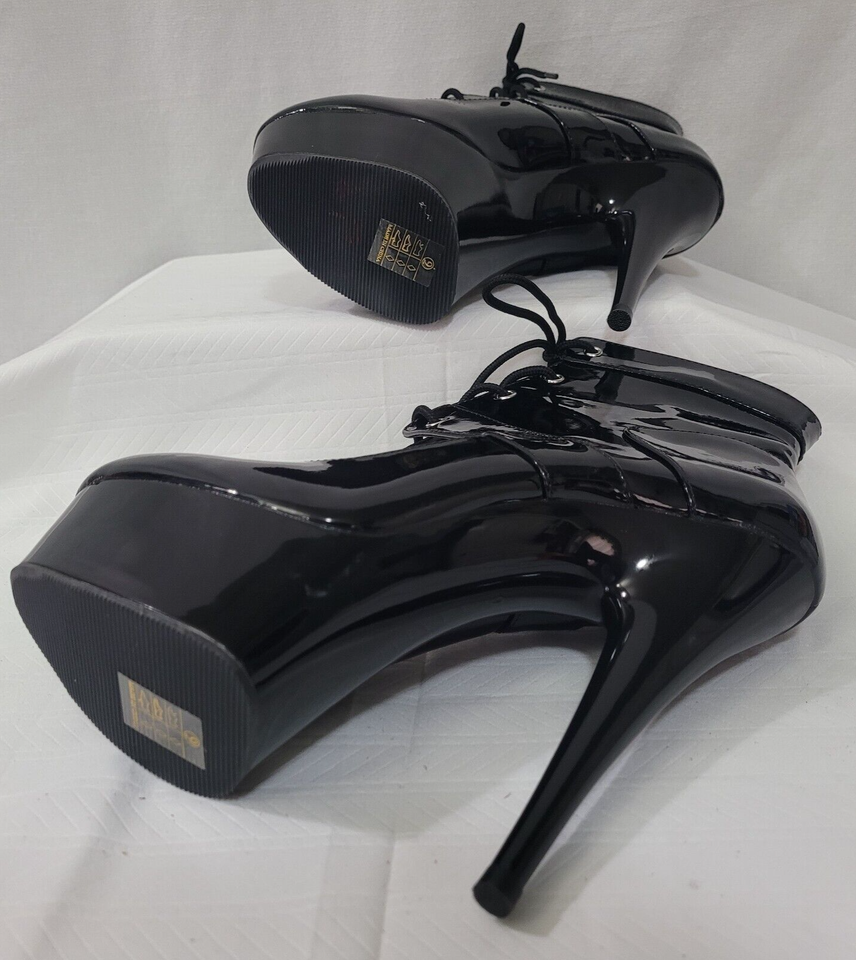 Pleaser Faux Patent Leather 6" Stilettos Heels Platform Black Shoes Size 9 | eBay