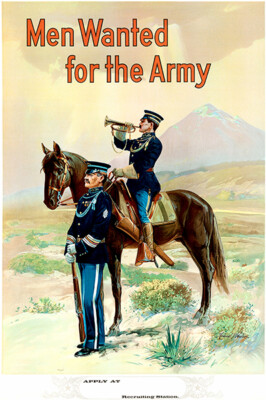 Men Wanted For US Army - Cavalry Bugler - 1910 - Recruitment Poster | eBay