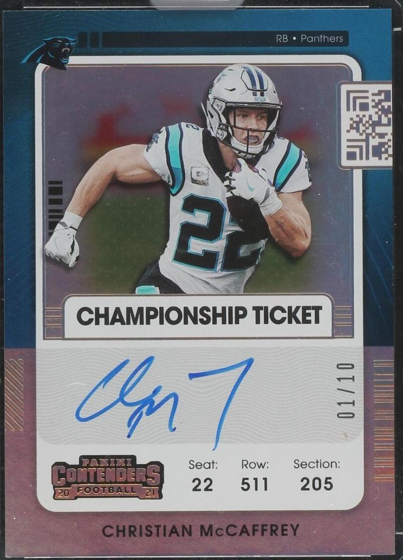 2021 Panini Contenders - Veteran Ticket Autographs Christian McCaffrey ...