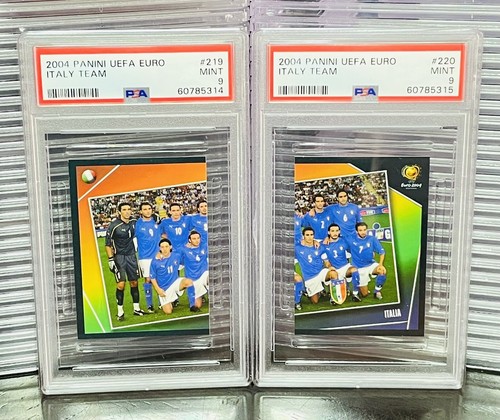 2004 Panini Uefa Euro Stickers Andrea Pirlo Italy Team Both PSA 9 MINT ...