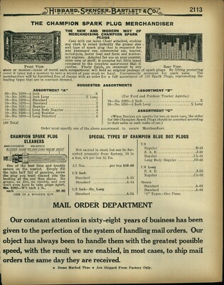 1923 PAPER AD 4 PG Champion Spark Plugs Store Display Counter | eBay