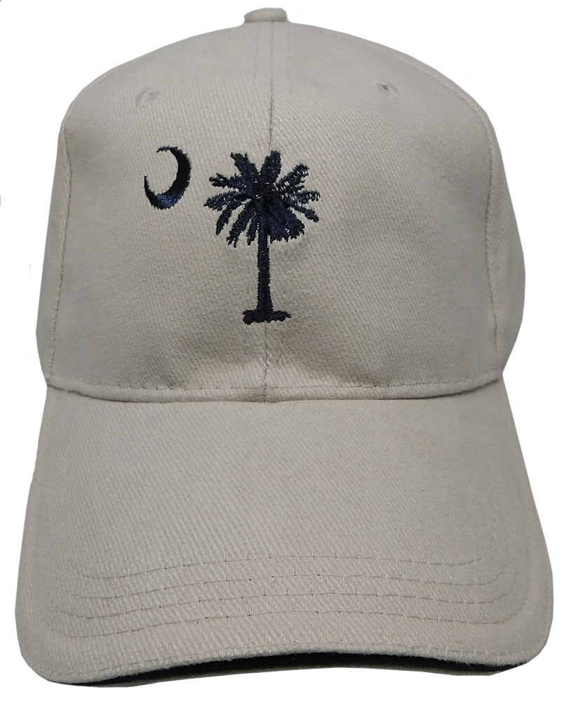 Embroidered Light Beige Khaki South Carolina SC Palmetto Crescent ball ...