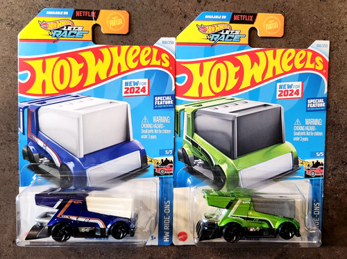 2024 Hot Wheels RINK RACER Blue & Green Hockey Ice Surfacer Zamboni Lot ...
