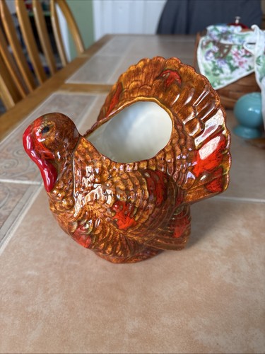 Vintage Thanksgiving Turkey Flower Pot Holder Planter | eBay