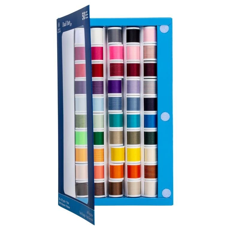 Coats & Clark General Purpose Sewing Thread Set, 50 Spool Multicolor ...