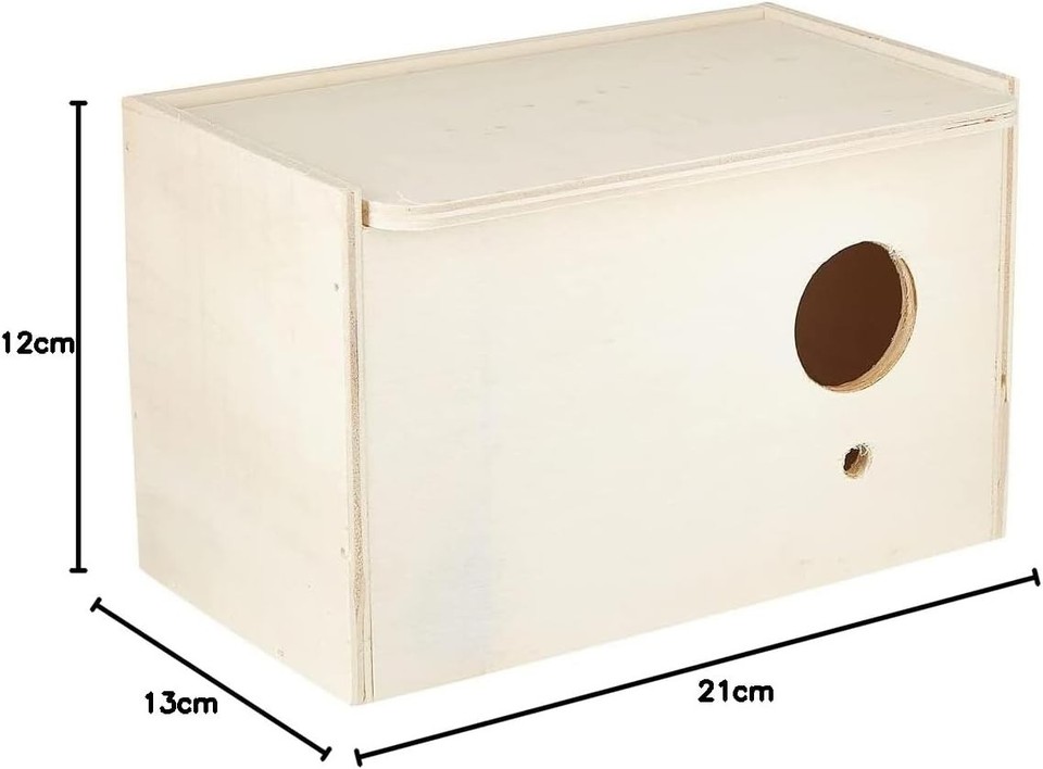 Comfortable and Stylish Nesting Box for Parrots - Beige, 21 x 12 x 13 ...