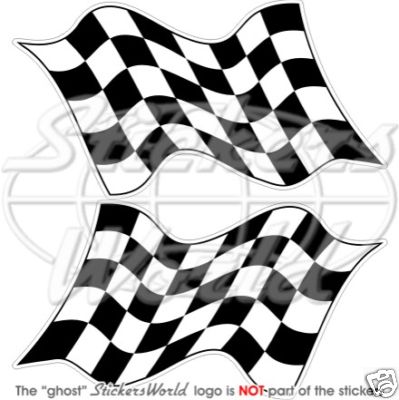 End of Race Checkered RACING WIN FLAG 195mm (7,7") Vinyl Stickers ...