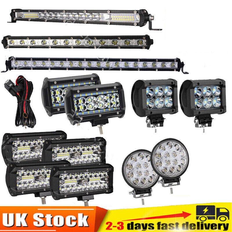 12V LED Work Light Bar Flood Spot Lights Driving Lamp Offroad Car Truck ...