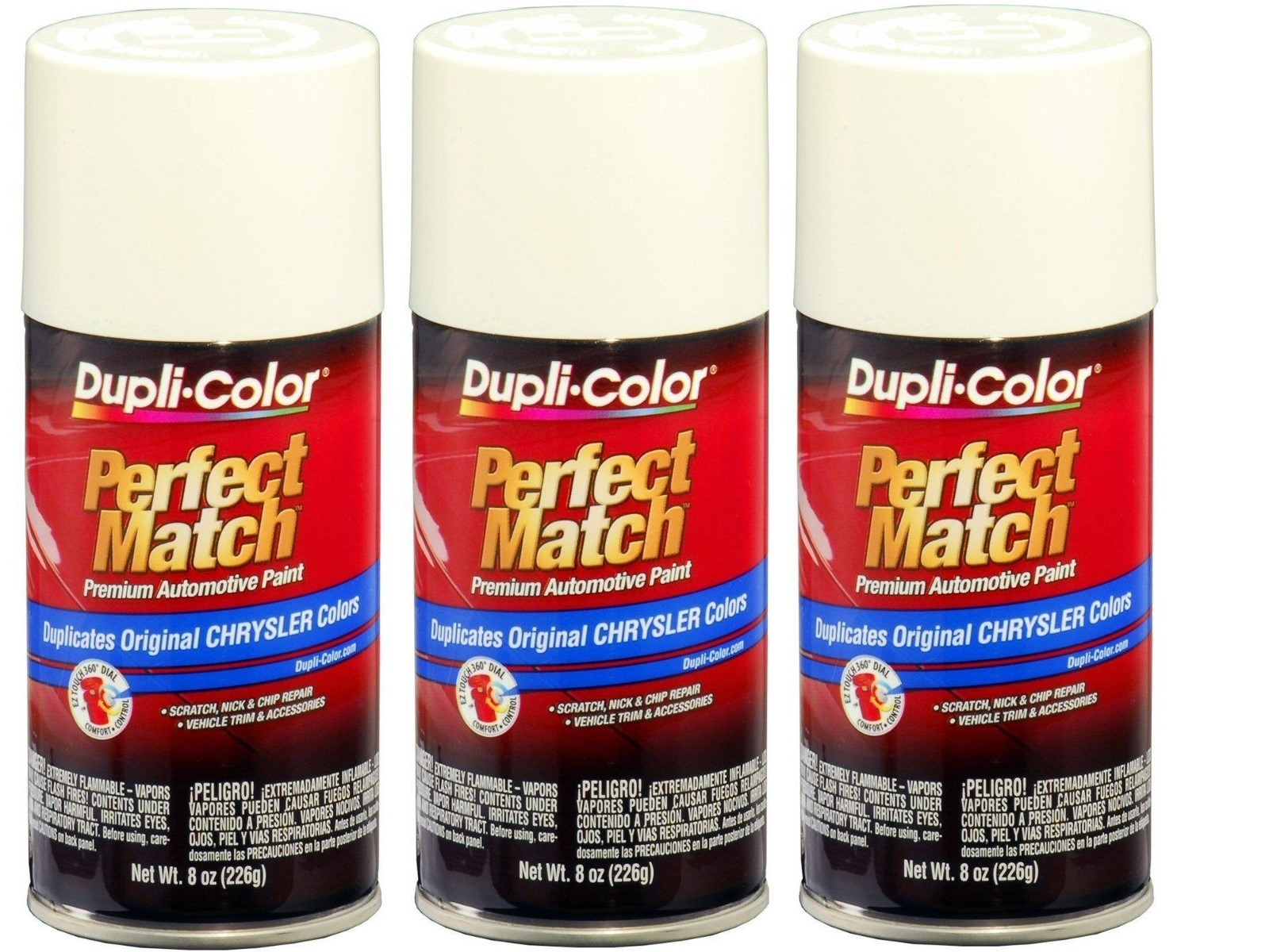 3 Cans-Duplicolor BCC0407 For Chrysler Code PW1 Stone White Aerosol ...