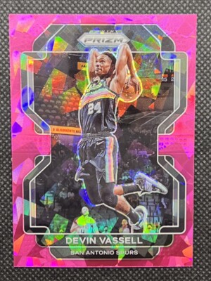 2021-2022 Panini Prizm Devin Vassal Pink Cracked Ice Prizm Spurs #130 ...