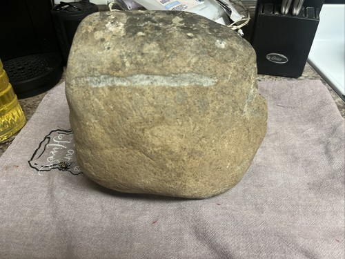 Native American OR. Discoidal Game Stone w/Pictographs of Men Playing ...