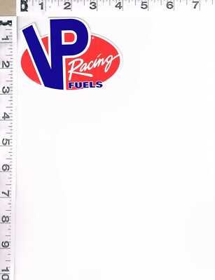 NEW, VP RACING FUELS STICKER, 2 15/16" X 4", BLUE, ORANGE, WHITE COLORS ...