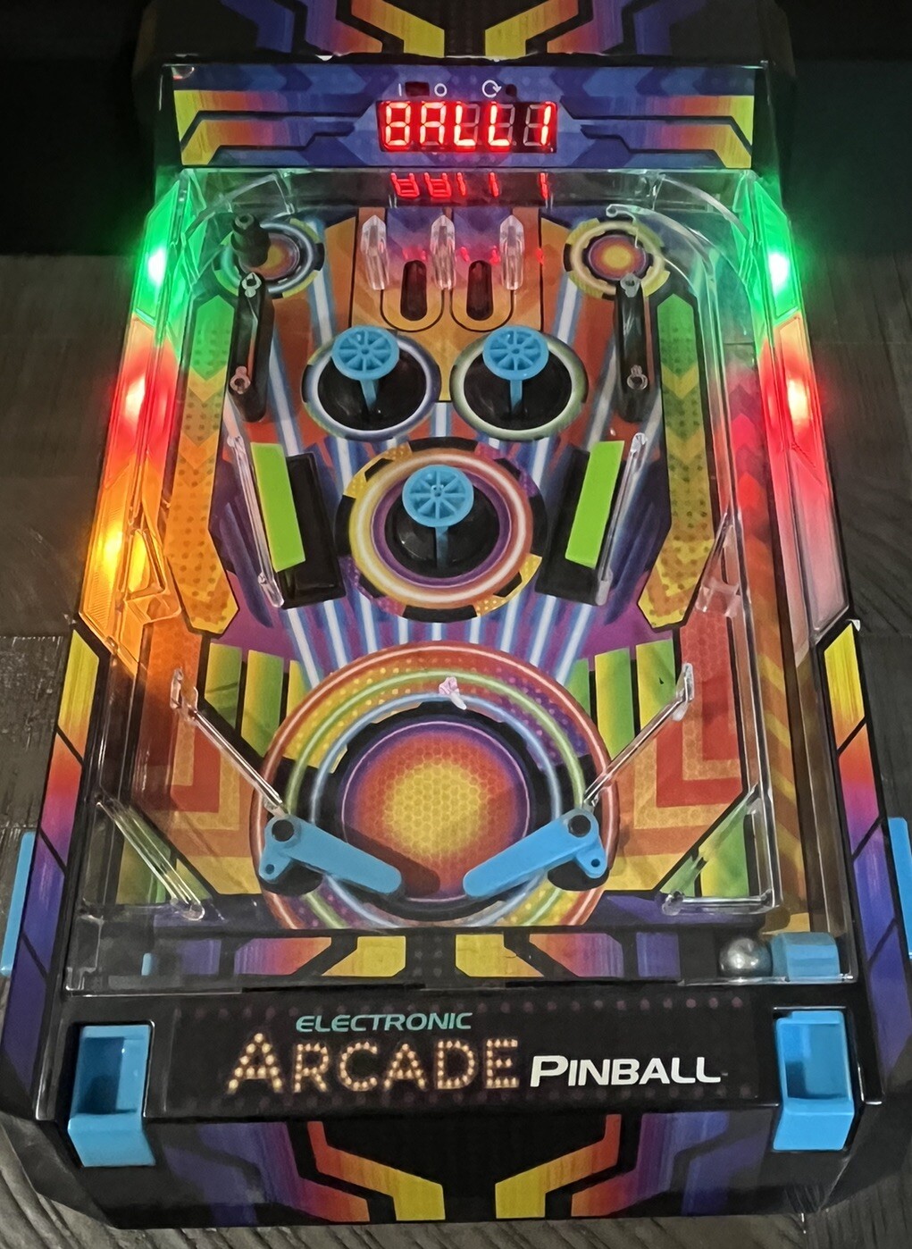VINTAGE Electronic Pinball Machine Sounds Lights Portable Tabletop ...
