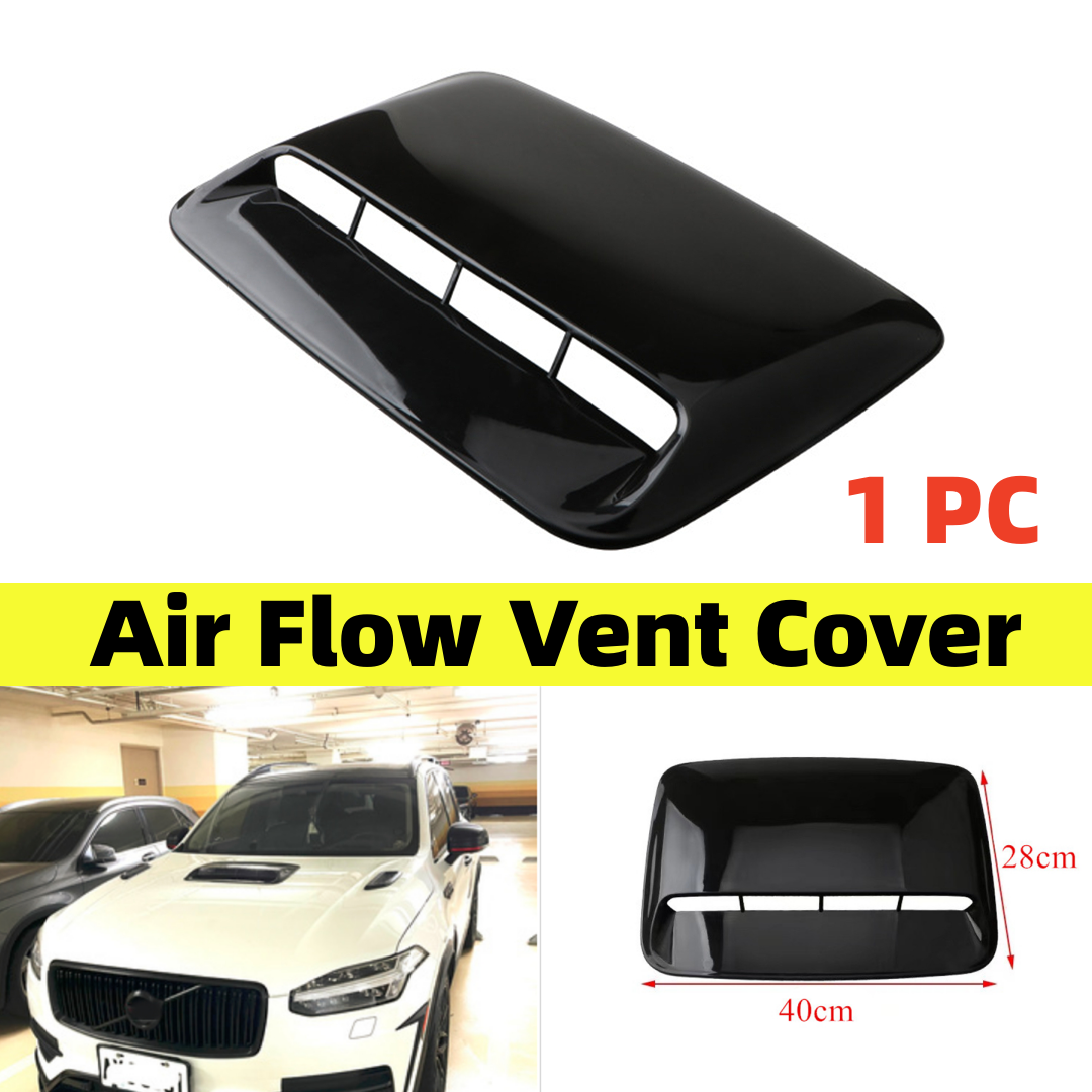 Black ABS Car Air Flow Intake Hood Scoop Vent Bonnet Decorative Cover ...