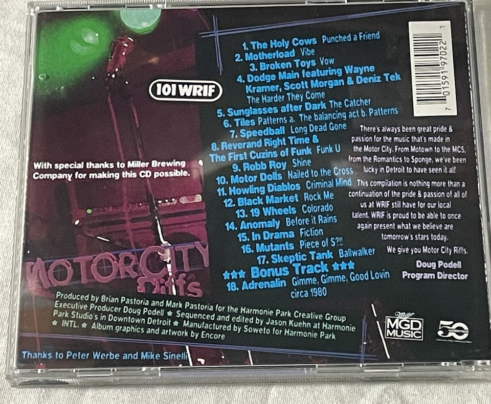 101 WRIF Motor City Riffs - Motor Dolls, Robb Roy, Wayne Kramer ...