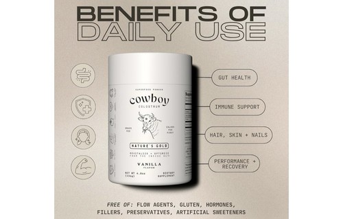 Nature's Gold: Unflavored Cowboy Colostrum - Superfood Powder - 4.2 oz ...