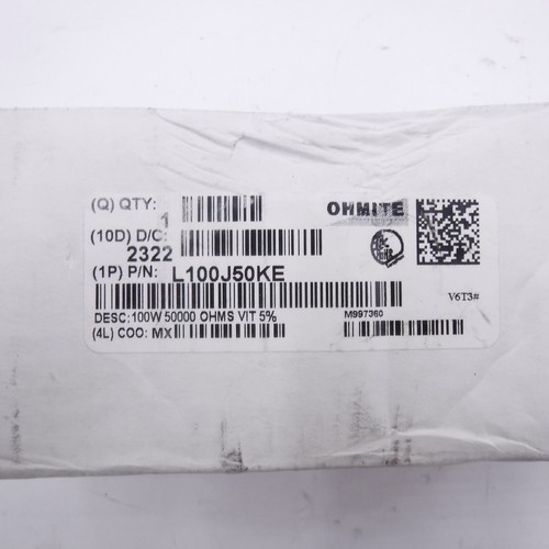 Ohmite 50000 OHM Resistor 100W 270 Series Tubular Mounting L100J50KE | eBay